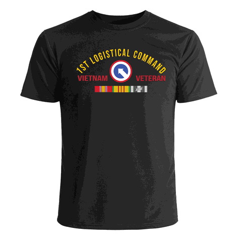 1st Logistical Command Vietnam Veteran with Ribbons T-Shirt - US Army ...