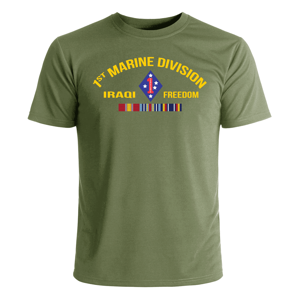 1st Marine Divison Iraqi Freedom Service Ribbons T-Shirt - New Marine ...