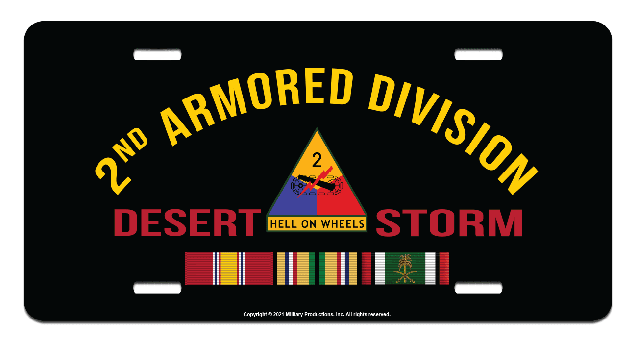 2nd Armored Division Desert Storm Veteran License Plate - Desert Storm ...
