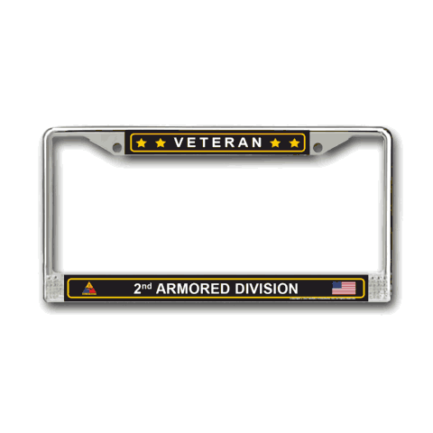 2nd Armored Division Veteran License Plate Frame - US Army Division ...