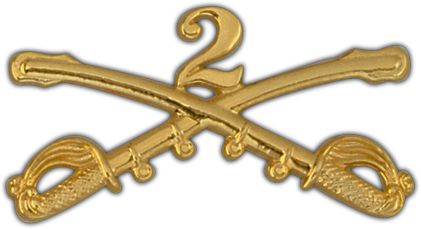 2nd Cavalry Cross Sabres Pin - Cavalry Pins - PriorService.com