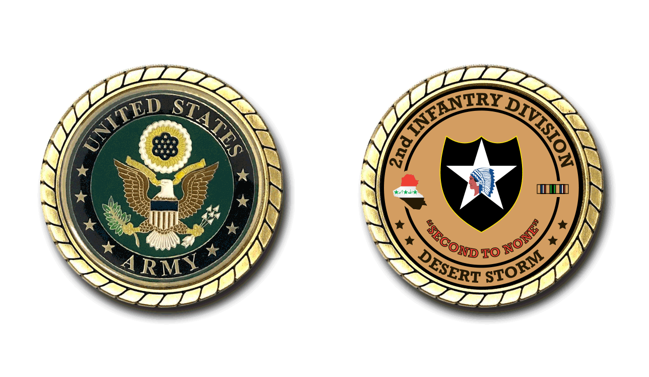 2nd Infantry Division Desert Storm Challenge Coin - New US Army Desert ...