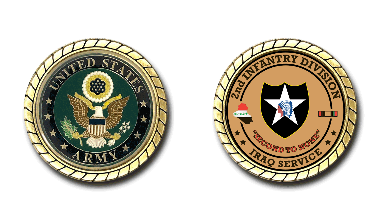 2nd Infantry Division Iraq Service Challenge Coin - New US Army Iraq ...