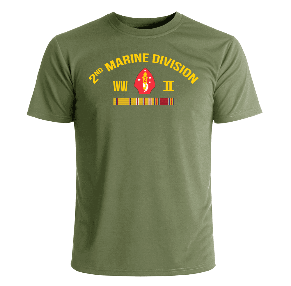 2nd Marine Divison WWII Veteran Service Ribbons T-Shirt - New Marine ...
