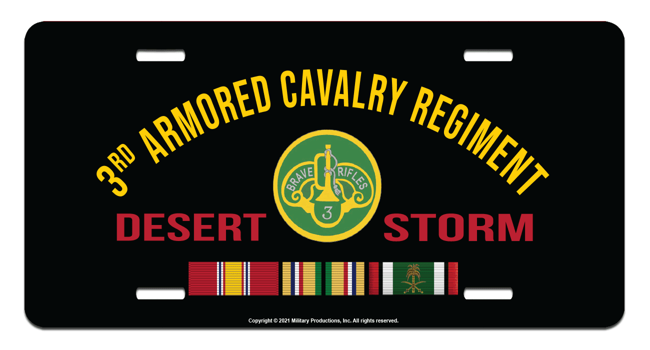 3rd Armored Cavalry regiment Desert Storm Veteran License Plate ...