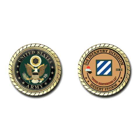 3rd Infantry Division Desert Storm Challenge Coin - New US Army Desert ...