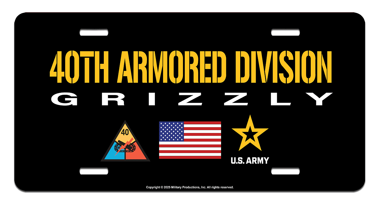40th Armored Division License Plate - US Army Unit License Plates ...