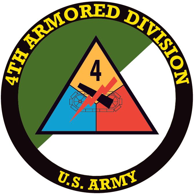 4th Armored Division Shield Decal - US Army Unit Decals - PriorService.com