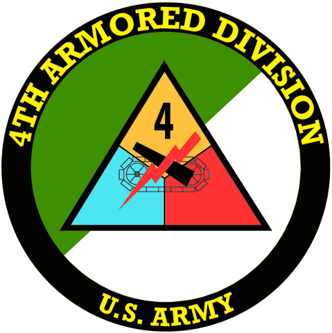 4th Armored Division Shield Decal - US Army Unit Decals - PriorService.com