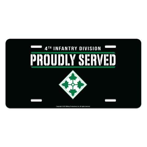 4th Infantry Division Proudly Served License Plate - Proudly Served ...