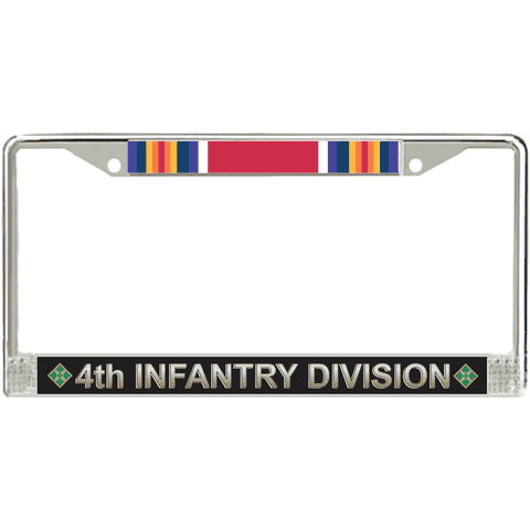 4th Infantry Division WW2 Veteran Service Ribbon License Plate Frame ...