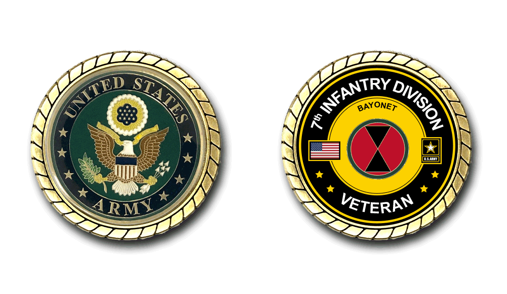 7th Infantry Division Veteran Challenge Coin - US Army Division Veteran ...