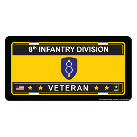 8th Infantry Division Veteran License Plate - US Army Division Veteran ...