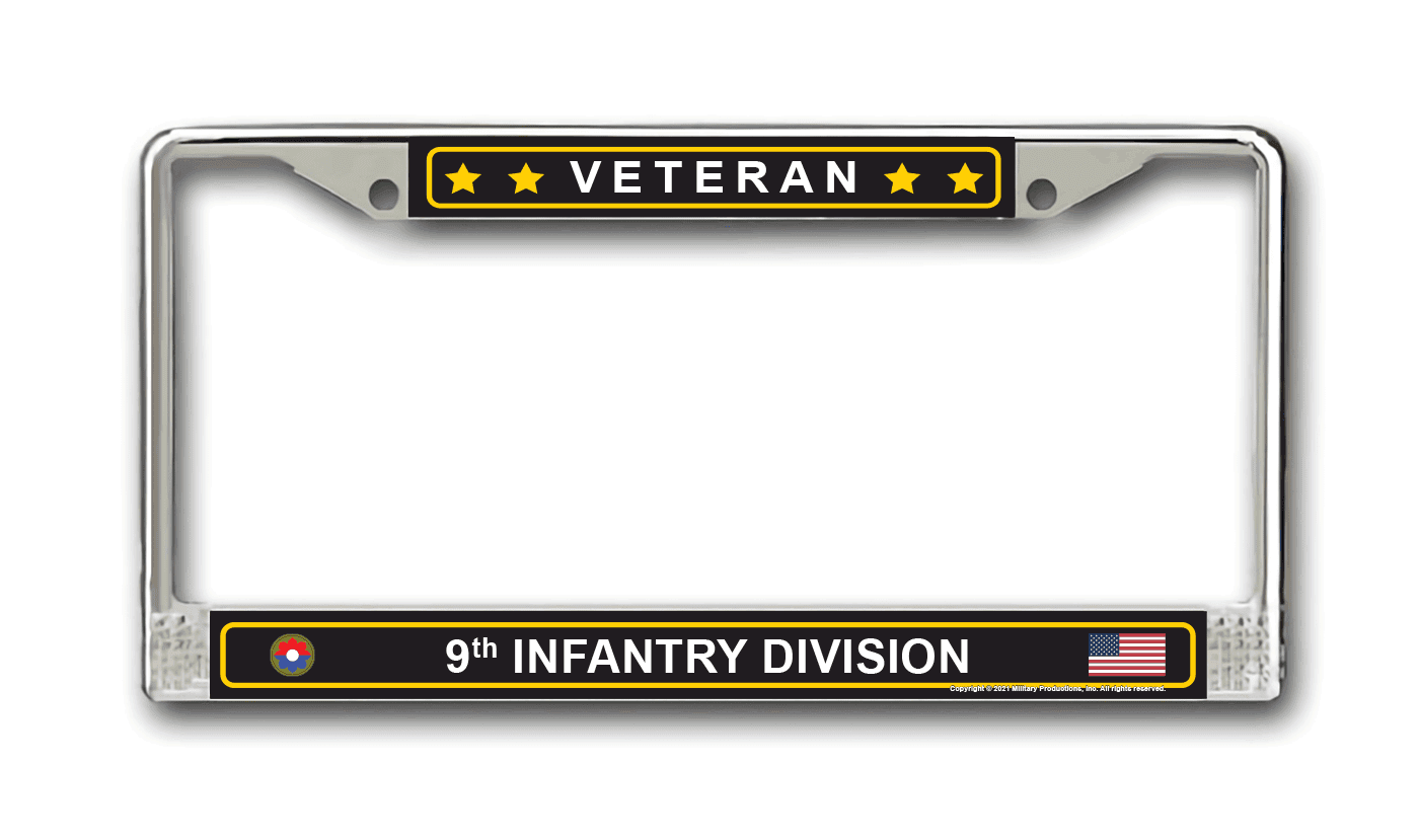 9th Infantry Division Veteran License Plate Frame - US Army Division ...