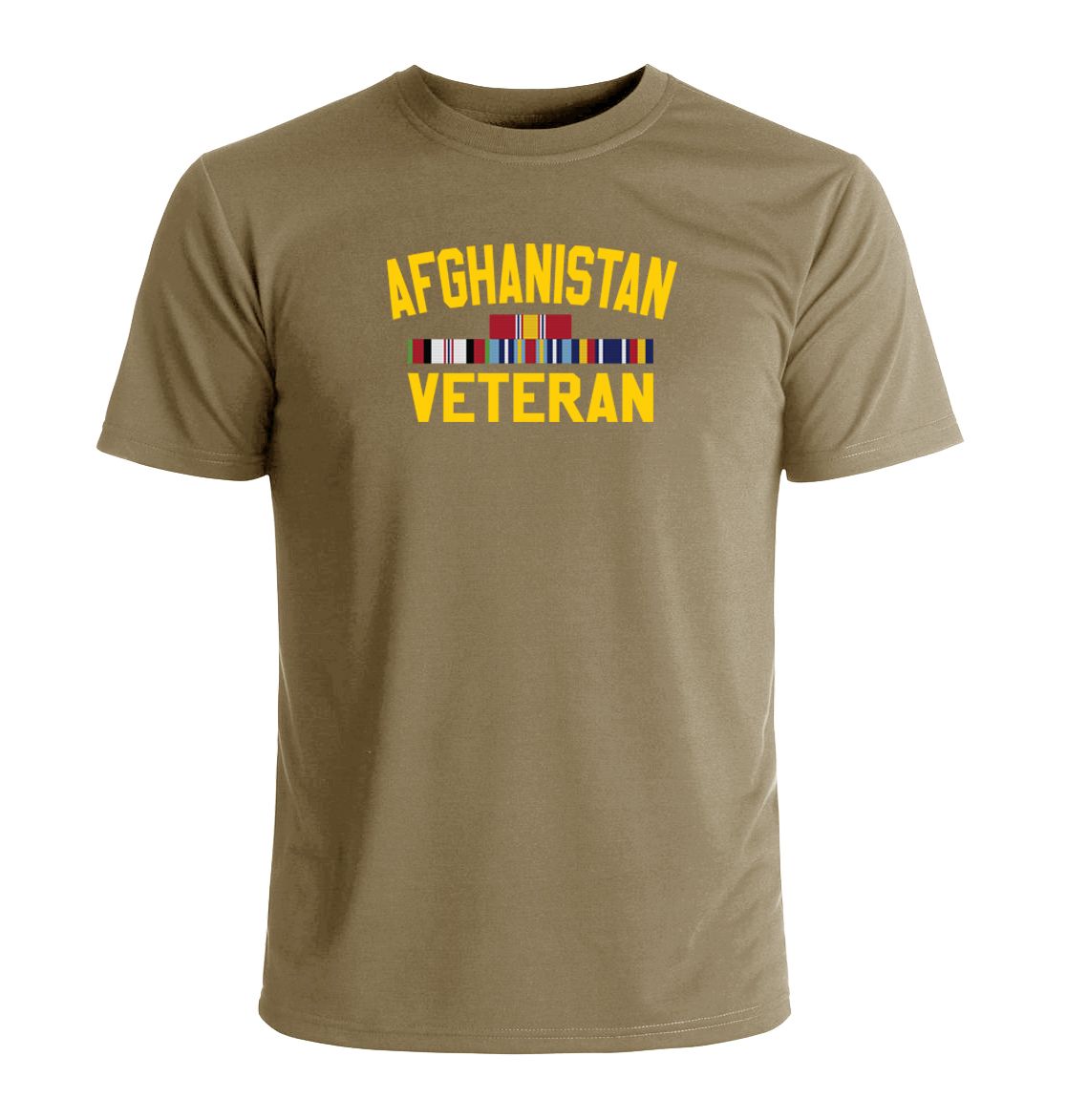 Afghanistan Ribbon Tan T-Shirt - Afghanistan Veteran T-Shirts ...