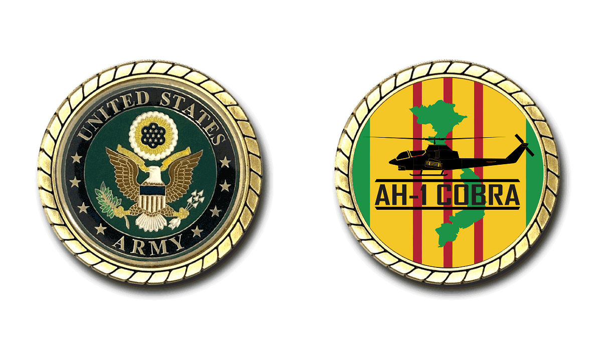 AH-1 Cobra Vietnam US Army Challenge Coin - New Vietnam Aircraft ...