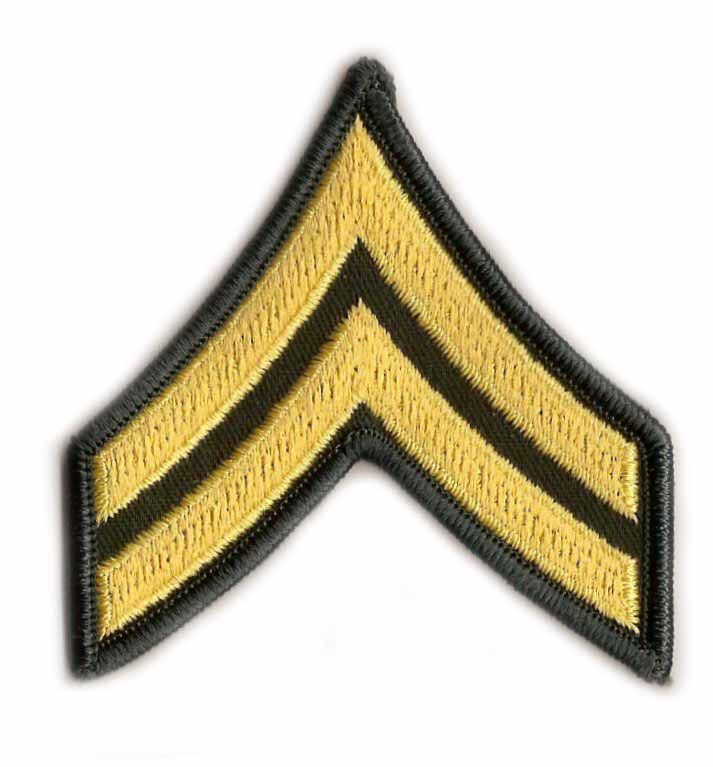 Army Corporal E-4 Cloth Rank Pair - Army Enlisted Cloth Ranks ...