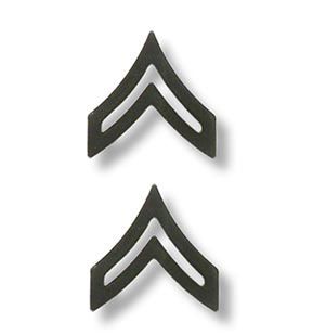 Army Corporal E-4 Pin-On Rank Pair - Black - Army Black Metal Rank ...