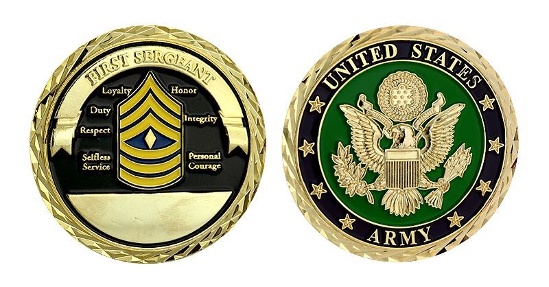 Army First Sergeant Challenge Coin - New Army Rank Coins - PriorService.com