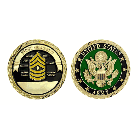 Army First Sergeant Challenge Coin - New Army Rank Coins - PriorService.com