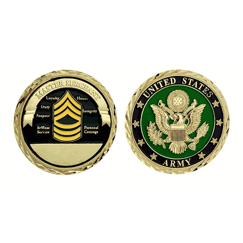 Army Master Sergeant Challenge Coin - New Army Rank Coins ...