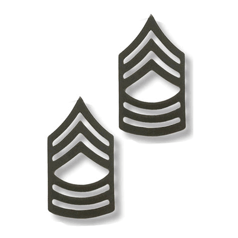 Army Master Sergeant E-8 Pin-On Rank Pair - Black - Army Black Metal ...