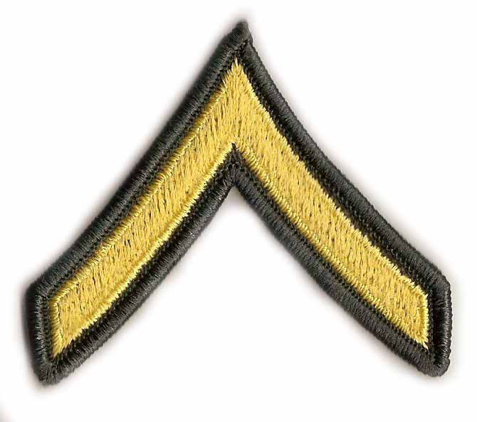 Army Private E-2 Cloth Rank Pair - Army Enlisted Cloth Ranks ...