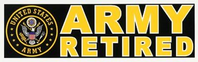 Army Retired Bumper Sticker - New Bumper Stickers - PriorService.com