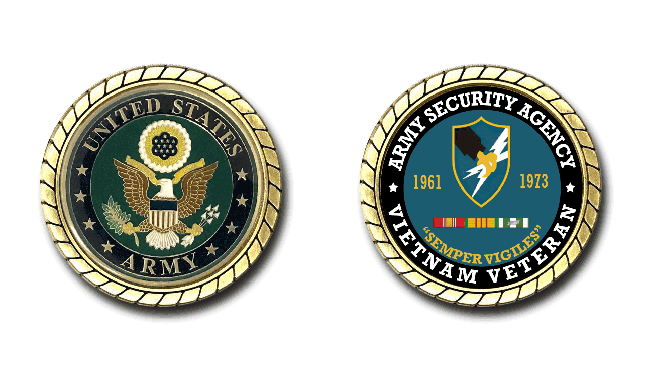 Army Security Agency Vietnam Veteran Challenge Coin - New US Army ...
