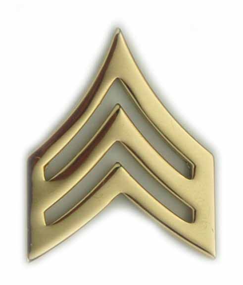 Army Sergeant E-5 Pin-On Rank Pair - Army Brass Pin-On Rank ...
