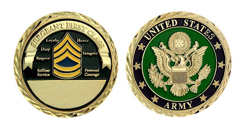 Army Sergeant First Class Challenge Coin - New Army Rank Coins ...