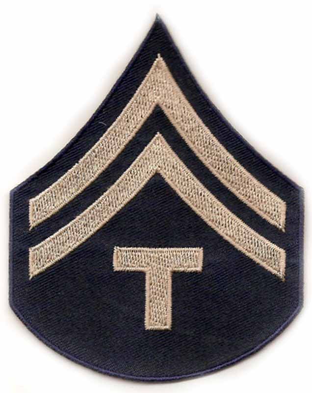 Army WWII/Korea Tech 5 Cloth Rank Pair - Army Enlisted Cloth Ranks ...