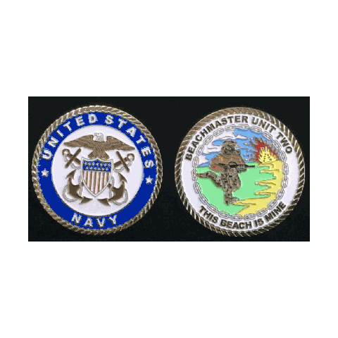 Beachmaster Unit 2 Officer Challenge Coin - New Navy Challenge Coins - PriorService.com