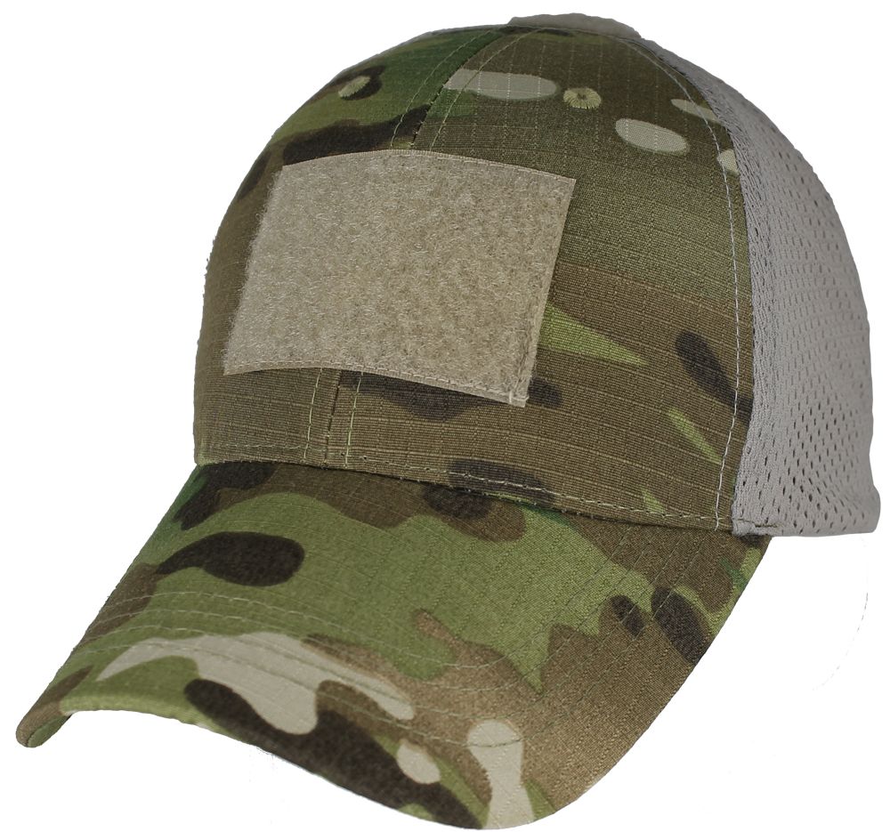 Camo Front Hook & Loop Mesh Cap - Hook & Loop Ball Caps - PriorService.com