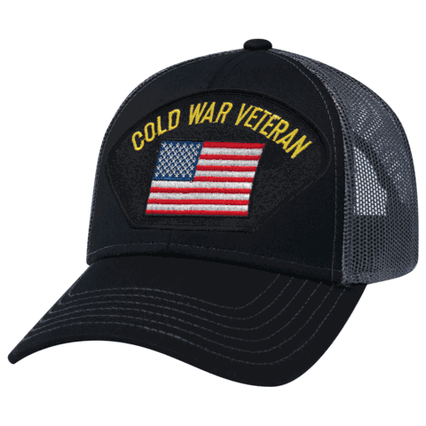 Cold War Veteran with US Flag Mesh Back Cap - New Mesh Caps ...