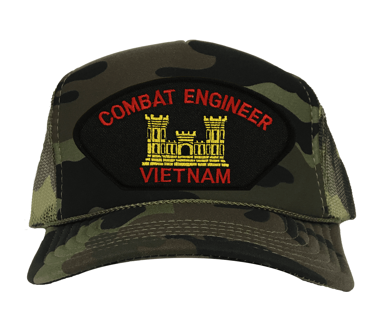 Combat Engineer Vietnam Veteran Camo Mesh Back Cap - New Camo Mesh Caps ...