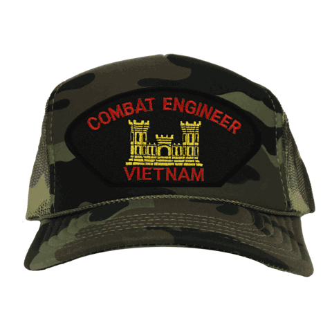 Combat Engineer Vietnam Veteran Camo Mesh Back Cap - New Camo Mesh Caps ...