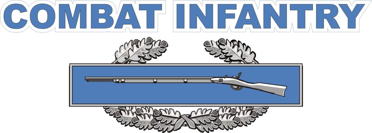 Combat Infantry Badge with Text Decal Sticker - US Army Combat Badges ...