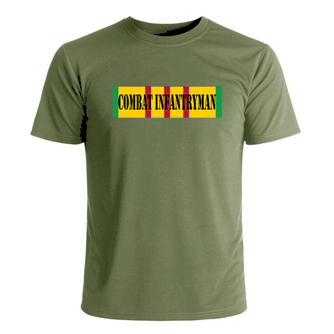 Combat Infantryman Vietnam OD Green T-Shirt - Vietnam Service Ribbon T ...