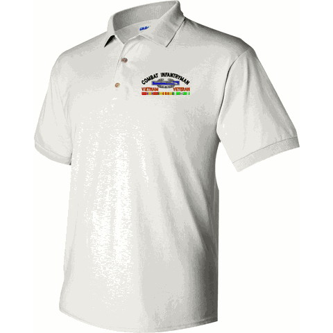 Combat Infantryman Vietnam Veteran with Ribbons Embroidered Polo - US ...
