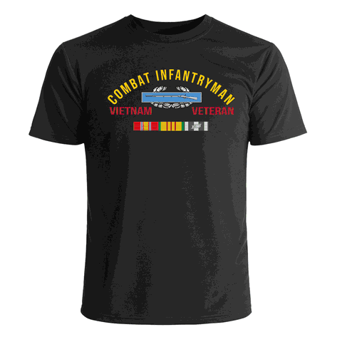 Combat Infantryman Vietnam Veteran with Ribbons T-Shirt - US Army ...