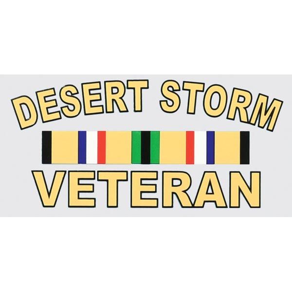 Desert Storm Veteran w/ Ribbon Decal - US Army Desert Storm Veteran ...
