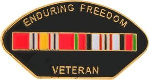 Enduring Freedom Veteran with Ribbons Pin - Operation Enduring Freedom ...