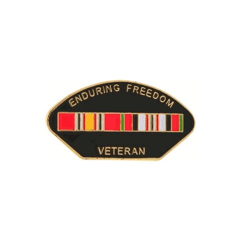 Enduring Freedom Veteran with Ribbons Pin - Operation Enduring Freedom ...