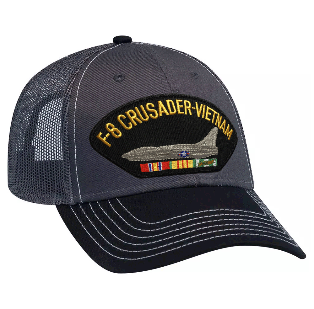 F-8 Crusader Vietnam War Gray Mesh Cap - New Gray Mesh Caps ...