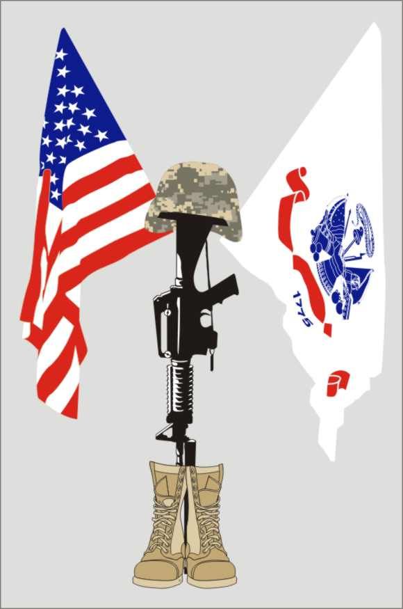 Fallen Soldier USA/Army Crossed Flags Decal - New Decals - PriorService.com