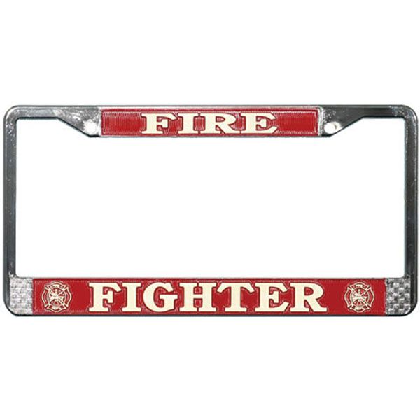 Fire Fighter License Plate Frame - Patriotic & Veteran License Plate ...