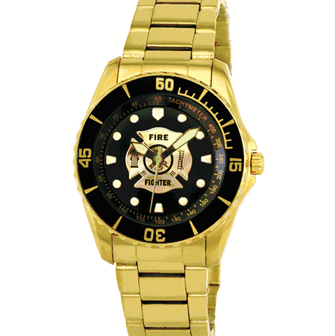 Firefighters Gold Watch - Firefighter Watches - PriorService.com