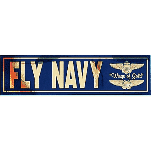 Fly Navy Metallic Bumper Sticker - US Navy Bumper Stickers ...