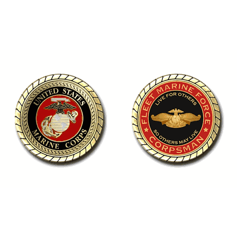 FMF Fleet Marine Force Corpsman Challenge Coin - Challenge Coins ...